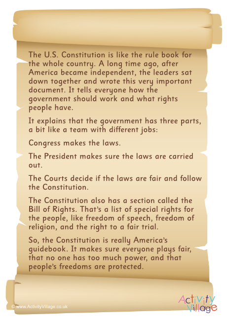 The US Constitution Poster | Activity Village