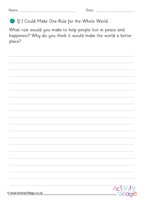If I Could Make One Rule Writing Prompt | Activity Village
