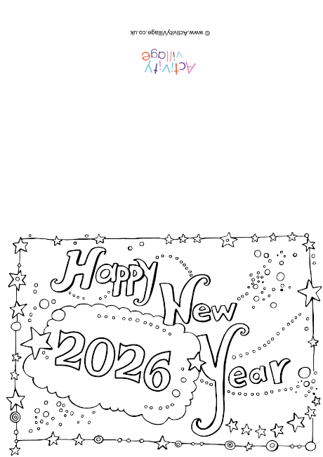 2026 Colouring Card 2 | Activity Village