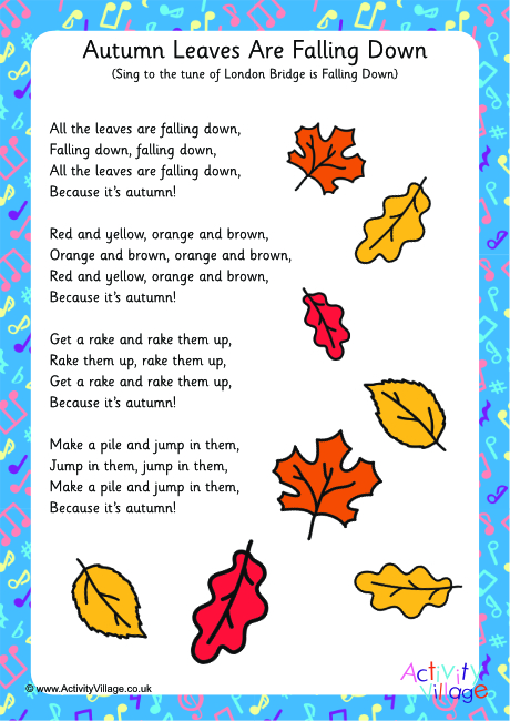 Song Lyrics Printables | Activity Village