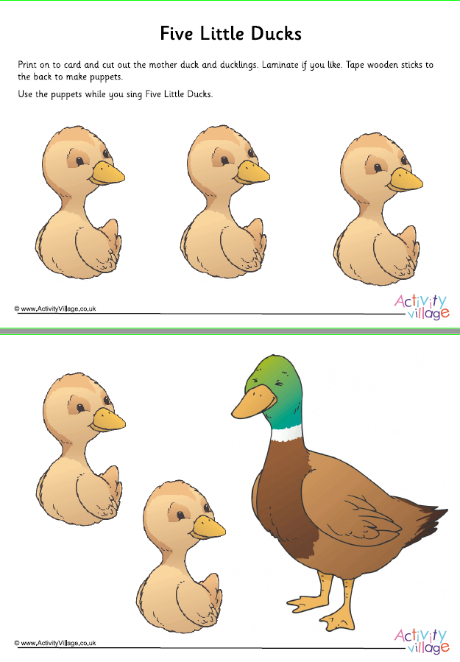 Five Little Ducks Puppets | Activity Village
