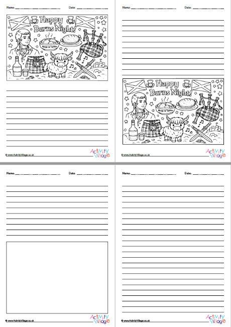 Happy Burns Night Story Paper | Activity Village