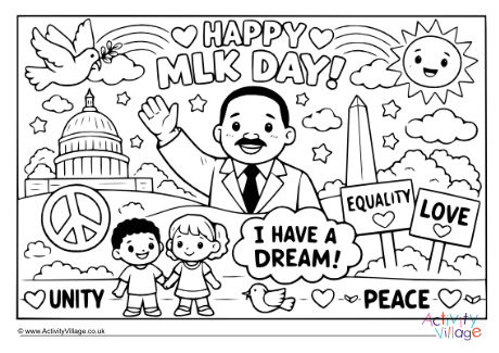 MLK Day Colouring Pages | Activity Village