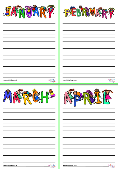 Months of the Year Writing Paper | Activity Village