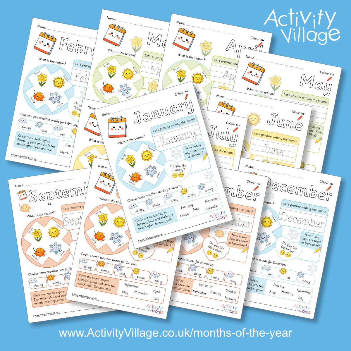 New Months of the Year Activity Sheets | Activity Village