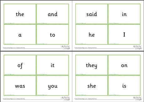 100 High Frequency Word Flash Cards | Activity Village