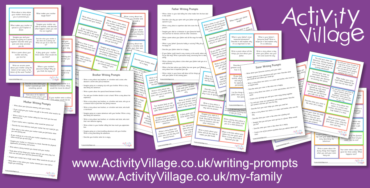 120 New Family Writing Prompts | Activity Village