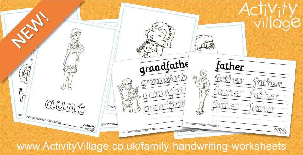 30 New Family Handwriting Worksheets | Activity Village