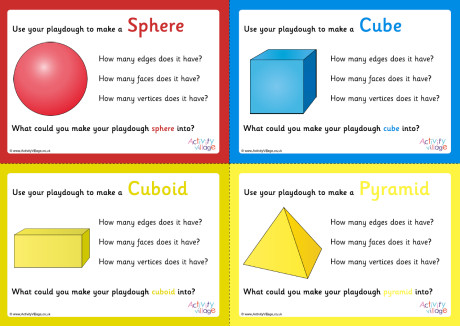 3D Shapes Playdough Mats First 4 Shapes | Activity Village