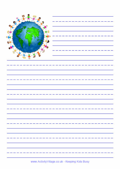 Children of the World Writing Paper | Activity Village