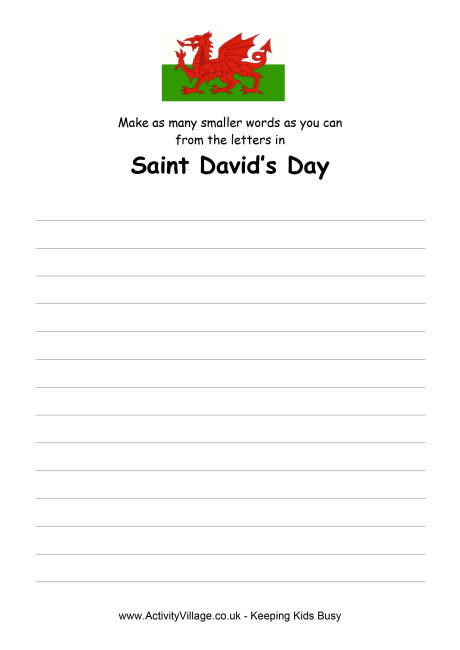 St David's Day Puzzles | Activity Village