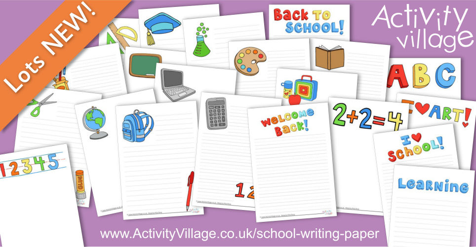 A Big New Collection of School Themed Writing Paper | Activity Village