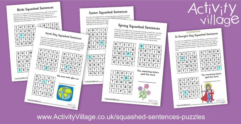 A New Type of Puzzle - Squashed Sentences! | Activity Village