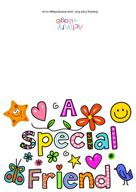 A Special Friend Card | Activity Village