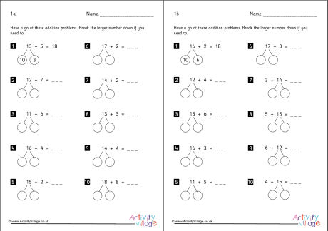First Addition Worksheets | Activity Village