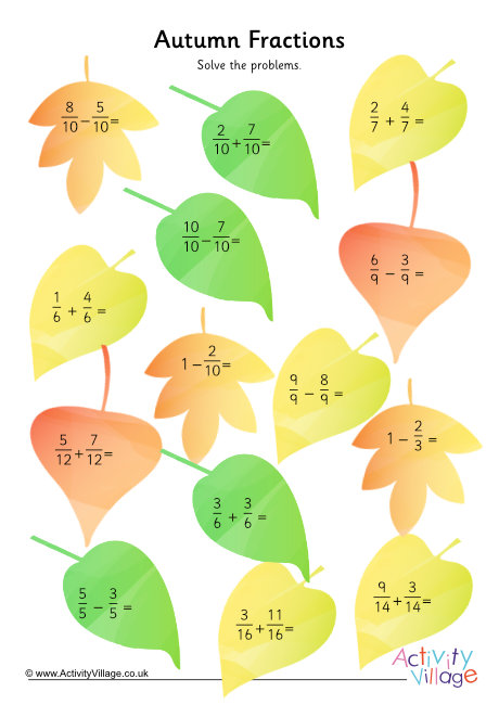 Autumn Maths Worksheets | Activity Village