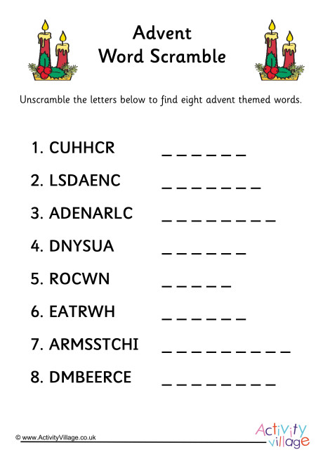 Word Scrambles | Activity Village