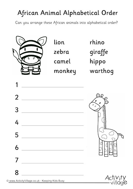 More Animal Worksheets | Activity Village