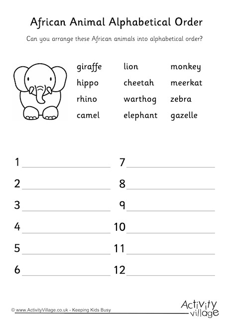 More Animal Worksheets | Activity Village