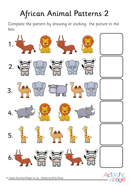 Pattern Worksheets | Activity Village