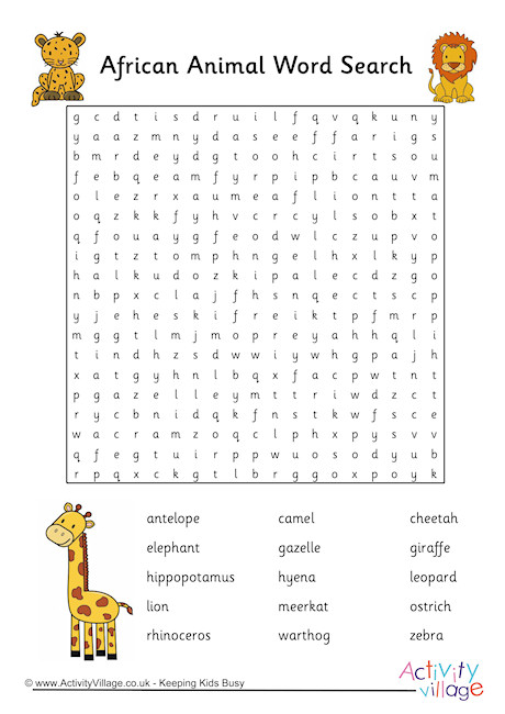 Word Searches for Kids