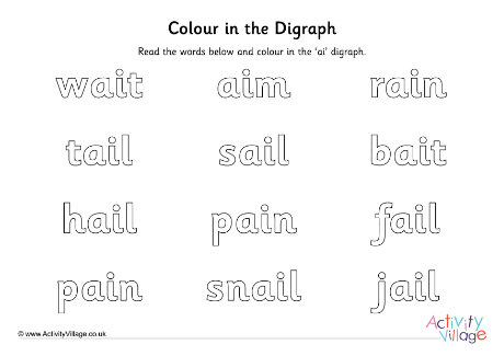Ai Digraph Colour In | Activity Village