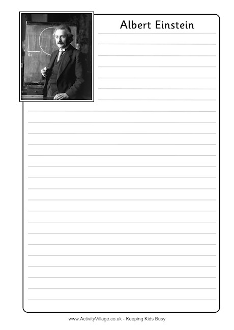Albert Einstein Notebooking Page | Activity Village