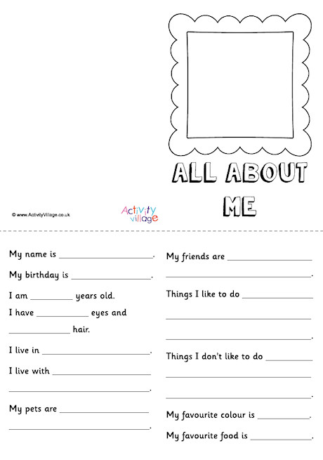 All About Me - Booklet | Activity Village