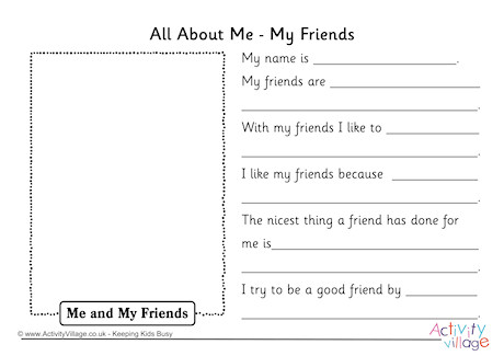 All About Me - My Friends | Activity Village