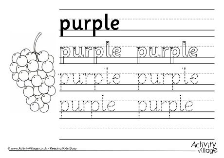 Colour Handwriting Worksheets | Activity Village