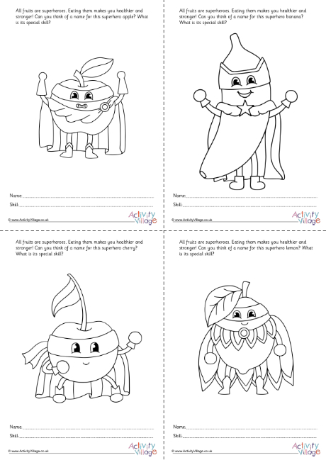 Fruit and Vegetable Superheroes | Activity Village