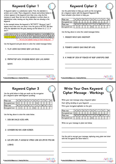 Keyword Ciphers | Activity Village