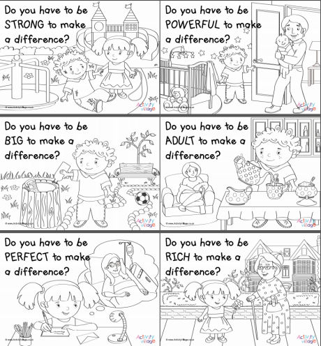 All Making A Difference Colouring Pages | Activity Village