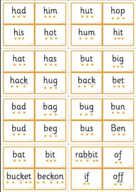 All Phase Two Word Cards - Buttons | Activity Village