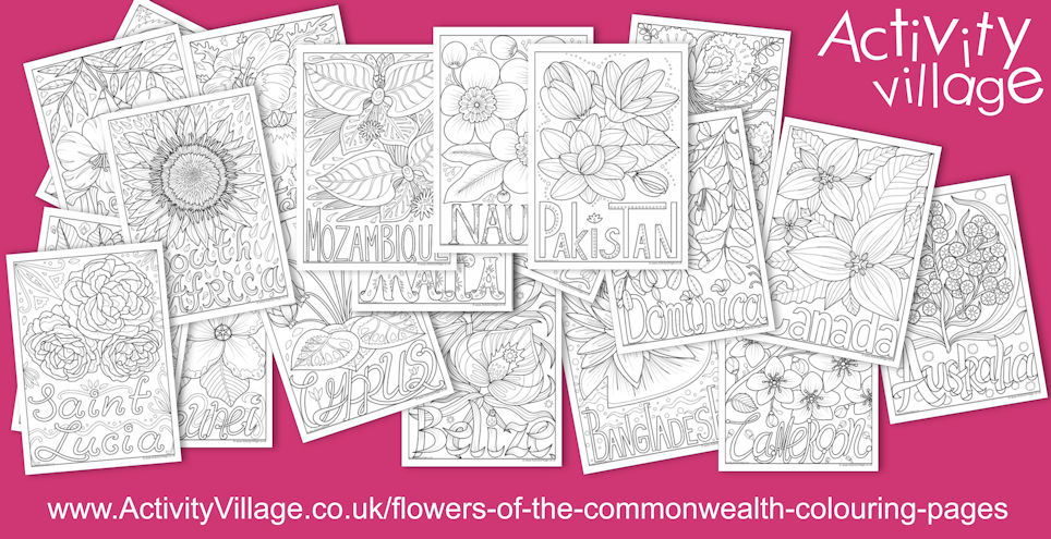 All the National Flowers of the Commonwealth to Colour... | Activity ...