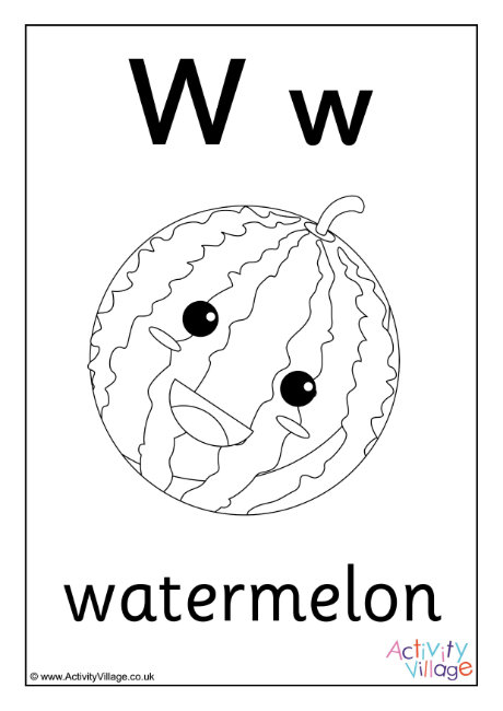 Alphabet Colouring Page W | Activity Village