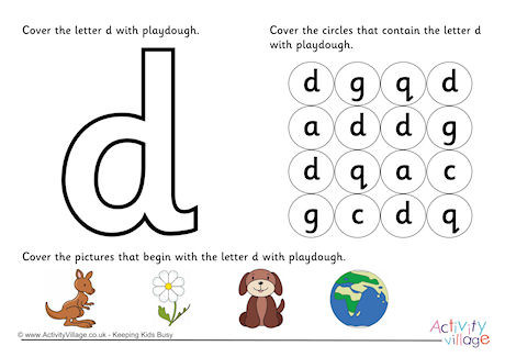 Alphabet Playdough Mat D | Activity Village