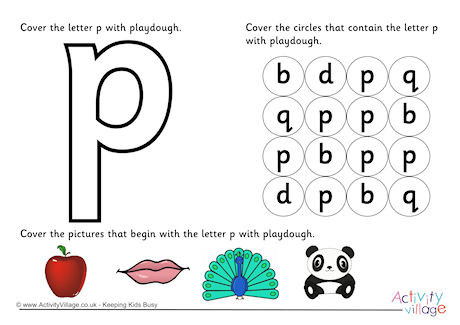 Alphabet Playdough Mat P | Activity Village