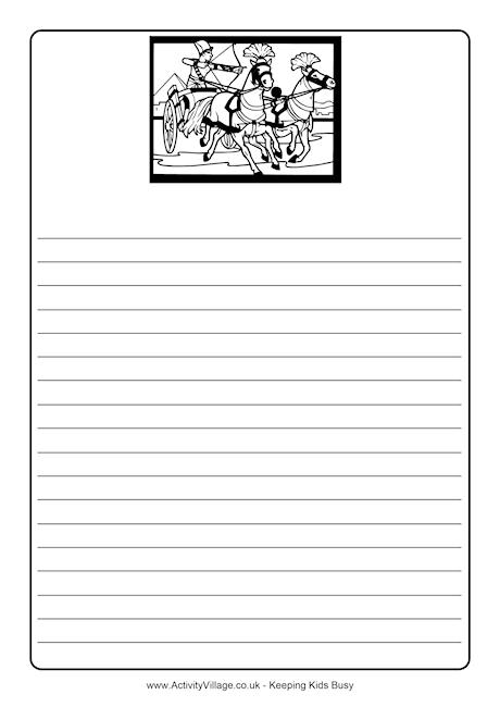 Ancient Egyptian Chariot Writing Paper | Activity Village