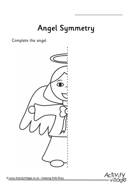 Angel Symmetry Worksheet | Activity Village