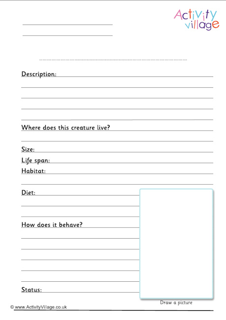 Animal Fact Finding Worksheets | Activity Village