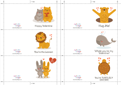 Animal Valentines Mini Cards | Activity Village