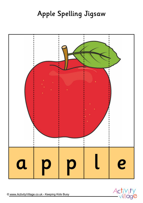 Apple Spelling Jigsaw | Activity Village