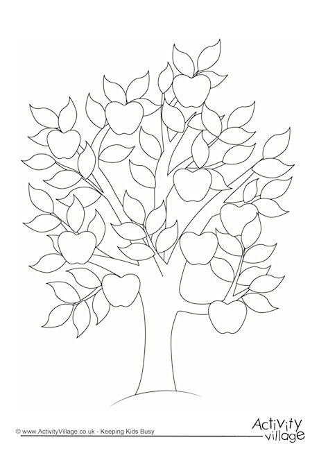 Apple Tree Colouring Page | Activity Village