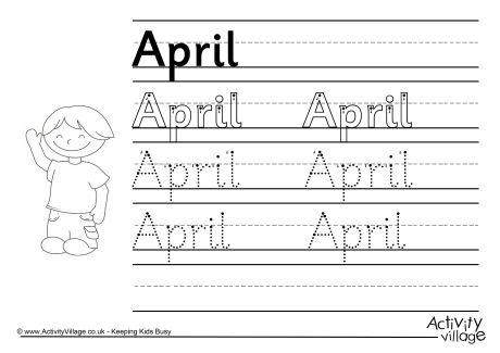 April Handwriting Worksheet | Activity Village