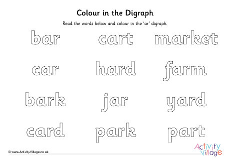 Ar Digraph Colour In | Activity Village