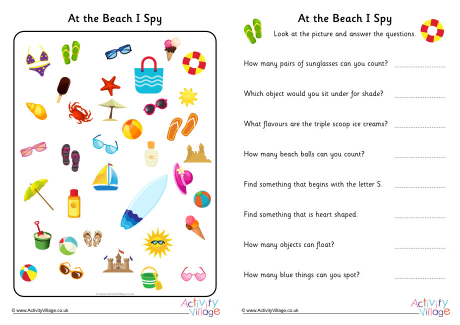 At the Beach I Spy | Activity Village