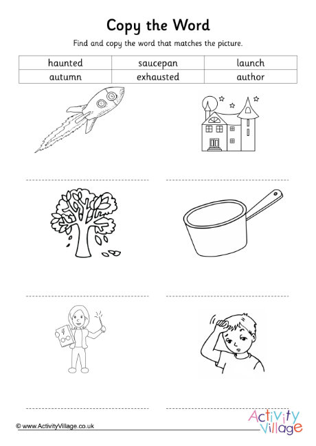 Phase Five Copy the Word | Activity Village