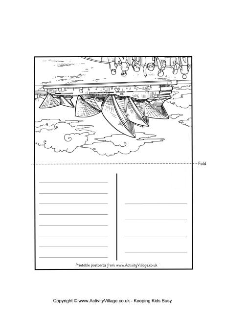 Australia - Sydney Opera House Postcard | Activity Village