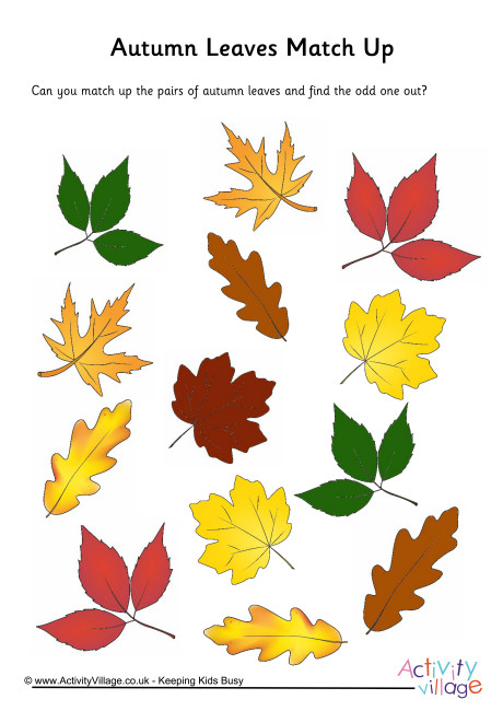 Autumn Leaves Match Up | Activity Village